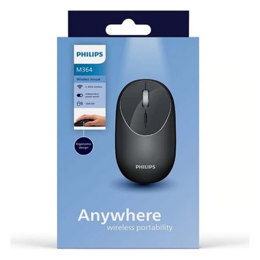 MOUSE PHILIPS M344 WIRELESS BLACK